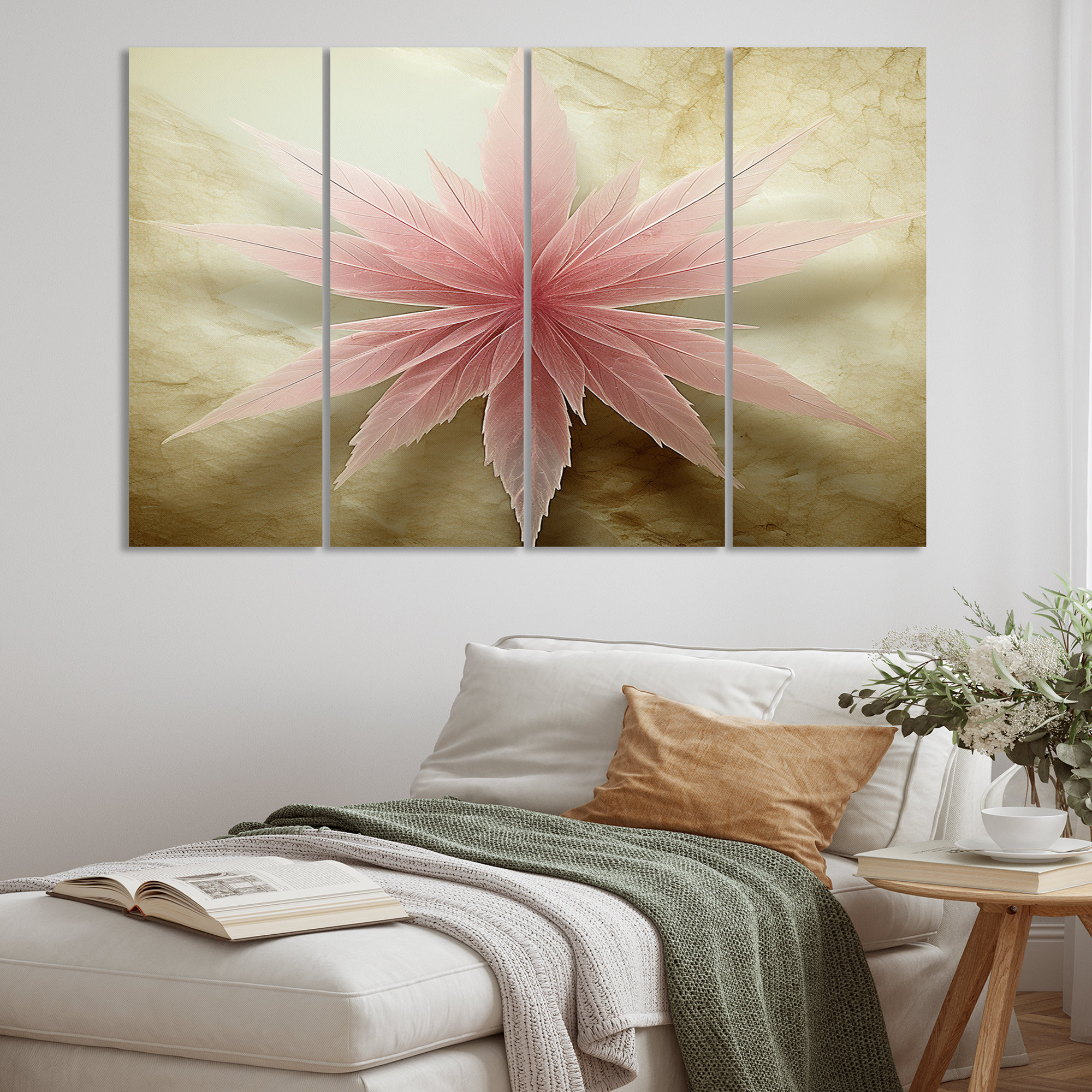 DesignArt Vintage Ethereal Pink Retro Flower I " Vintage Ethereal Pink ...
