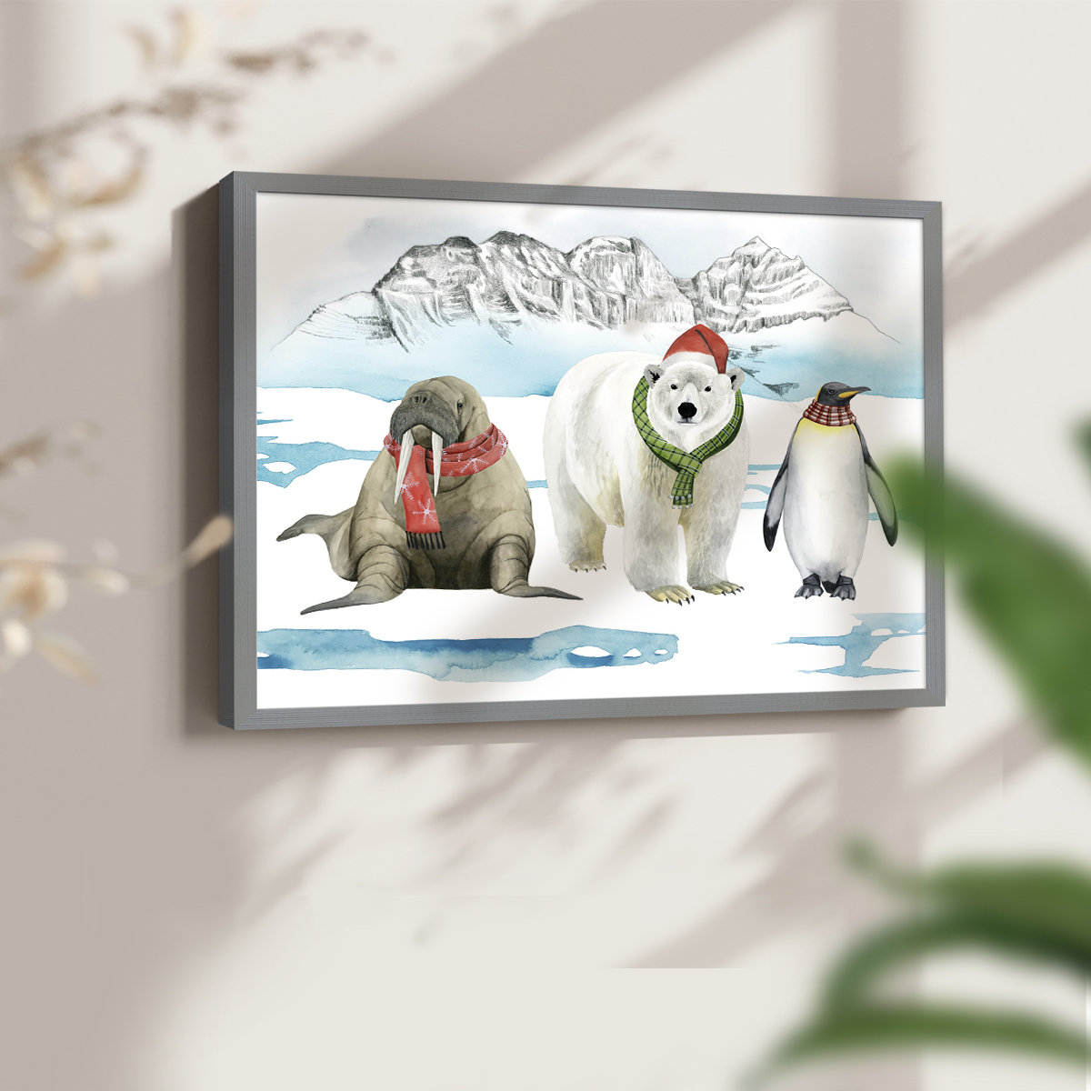 Trinx Arctic Animal Collection A -Framed Print - Restickable | Wayfair
