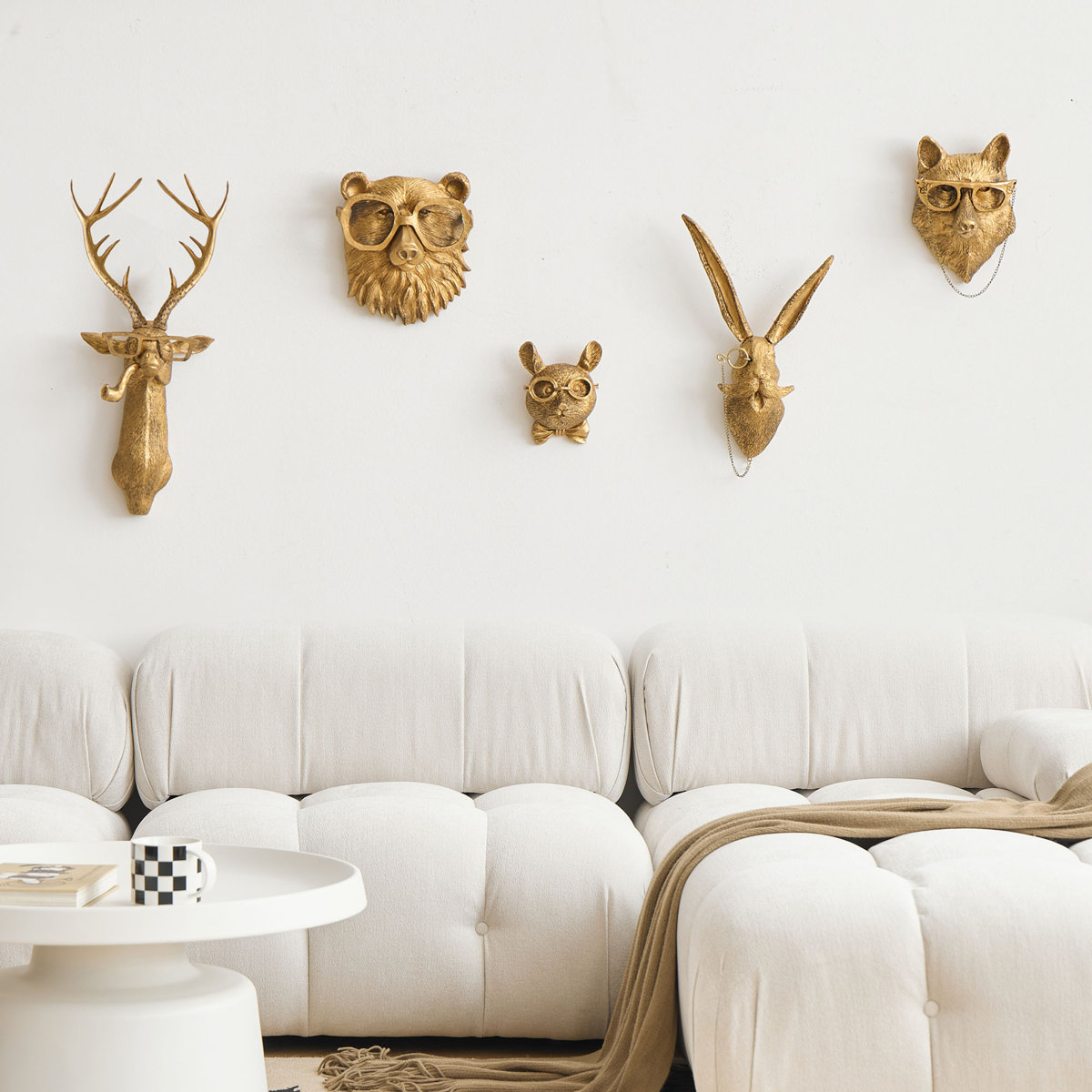 Everly Quinn 5 Piece Resin Animal Head Wall Decoration & Reviews | Wayfair