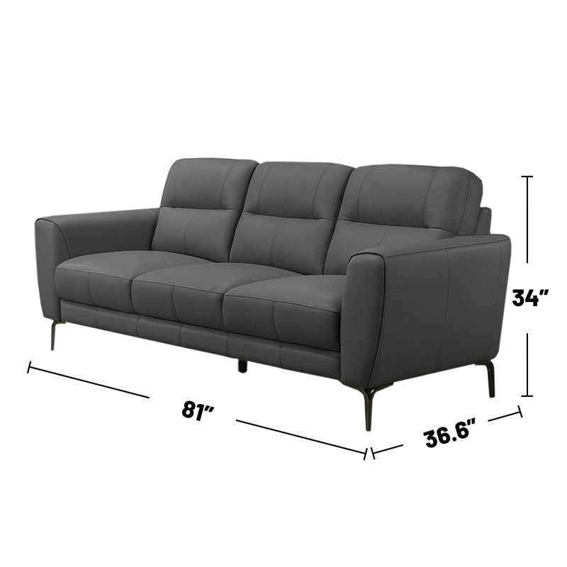 Latitude Run® 2 Piece Faux Leather Sofa Set With Triangular Chrome Legs ...