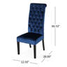 Mercer41 2Pcs Hi-Back Kd Dining Chairs - Navy Velvet With Back Element ...