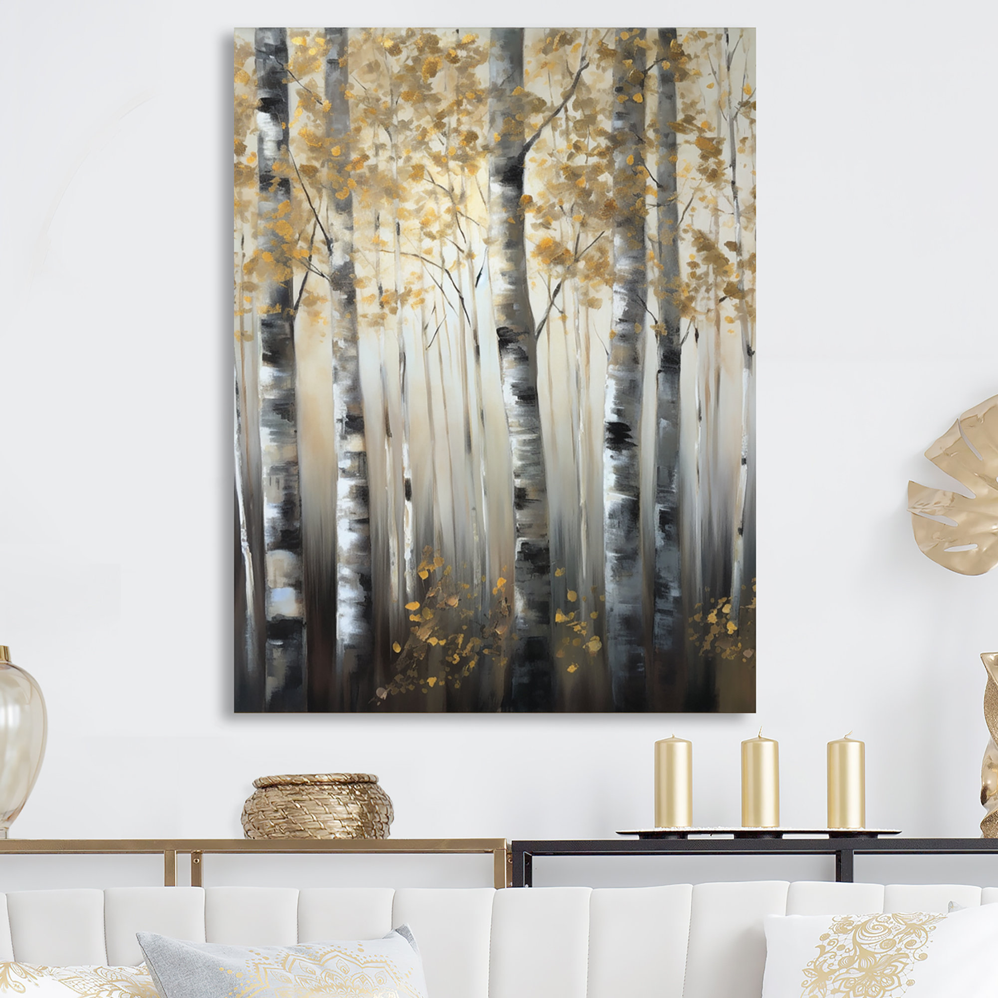 Millwood Pines Birch Tree Forest Wonderland V - Tree Metal Wall Art ...
