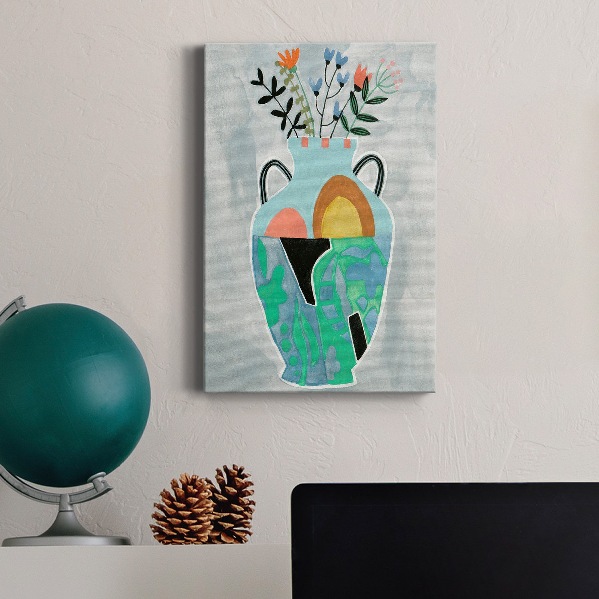 Charlton Home Collage Vase IV Premium Gallery Wrapped Canvas - Ready To ...