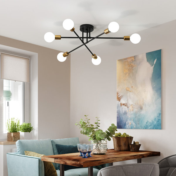 Corrigan Studio® Amarya 6-Light Sputnik Nordic Sphere Modern Chandelier ...