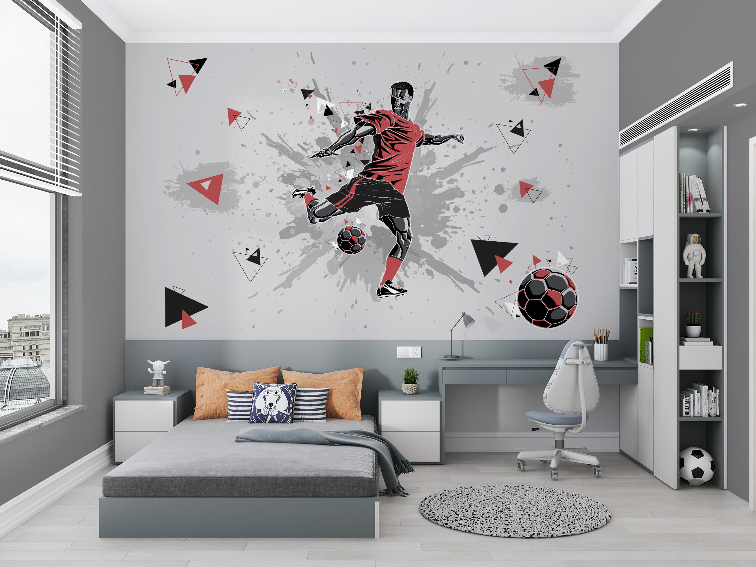 wallpaew Sport Wall Mural Football Wallpaper | Wayfair