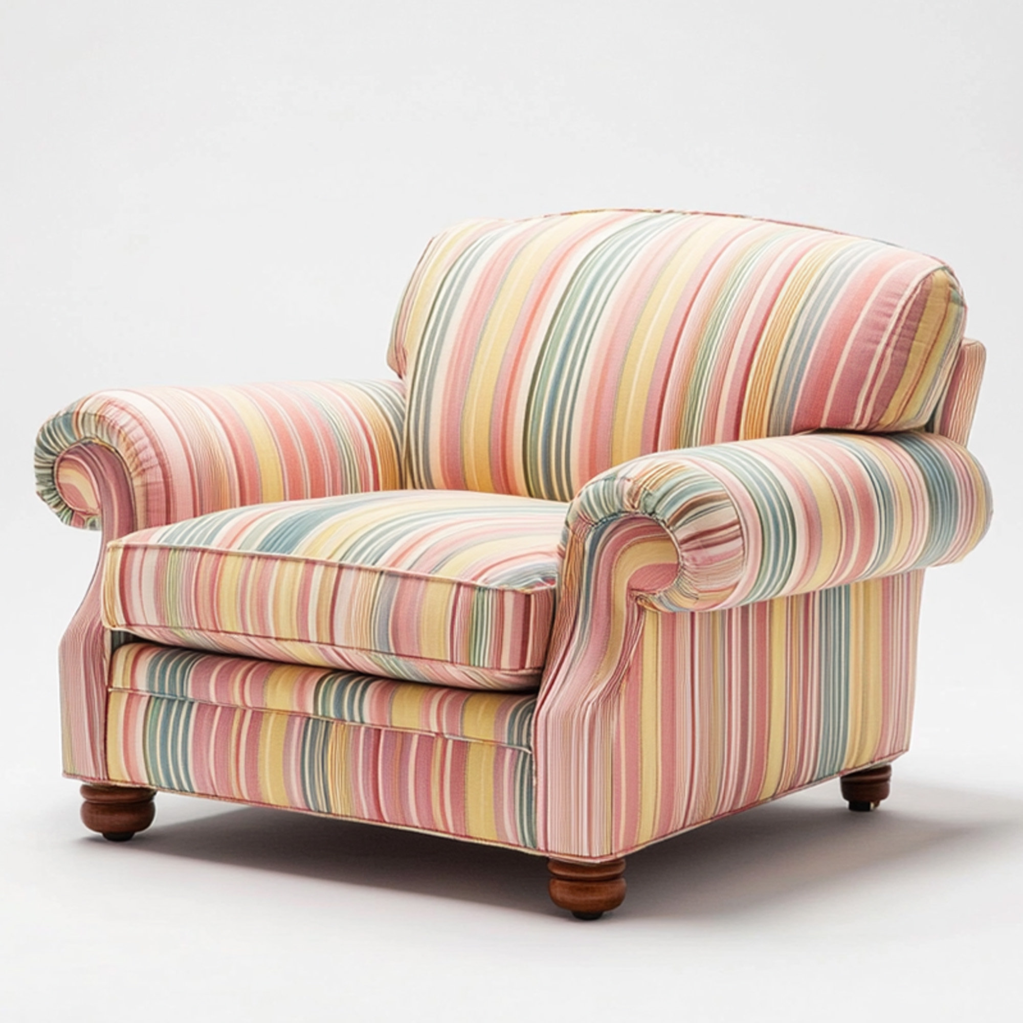 Dovecove Vintage Colorful Striped Fabric Sofa | Wayfair