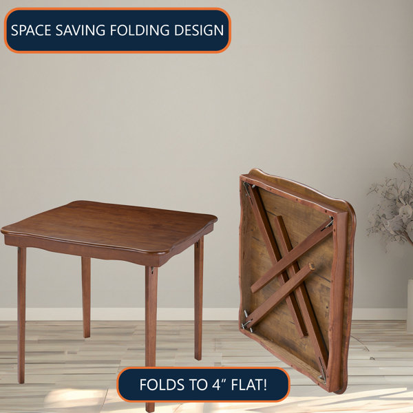 Stakmore Company, Inc. 32" Solid Wood Square Portable Folding Table ...