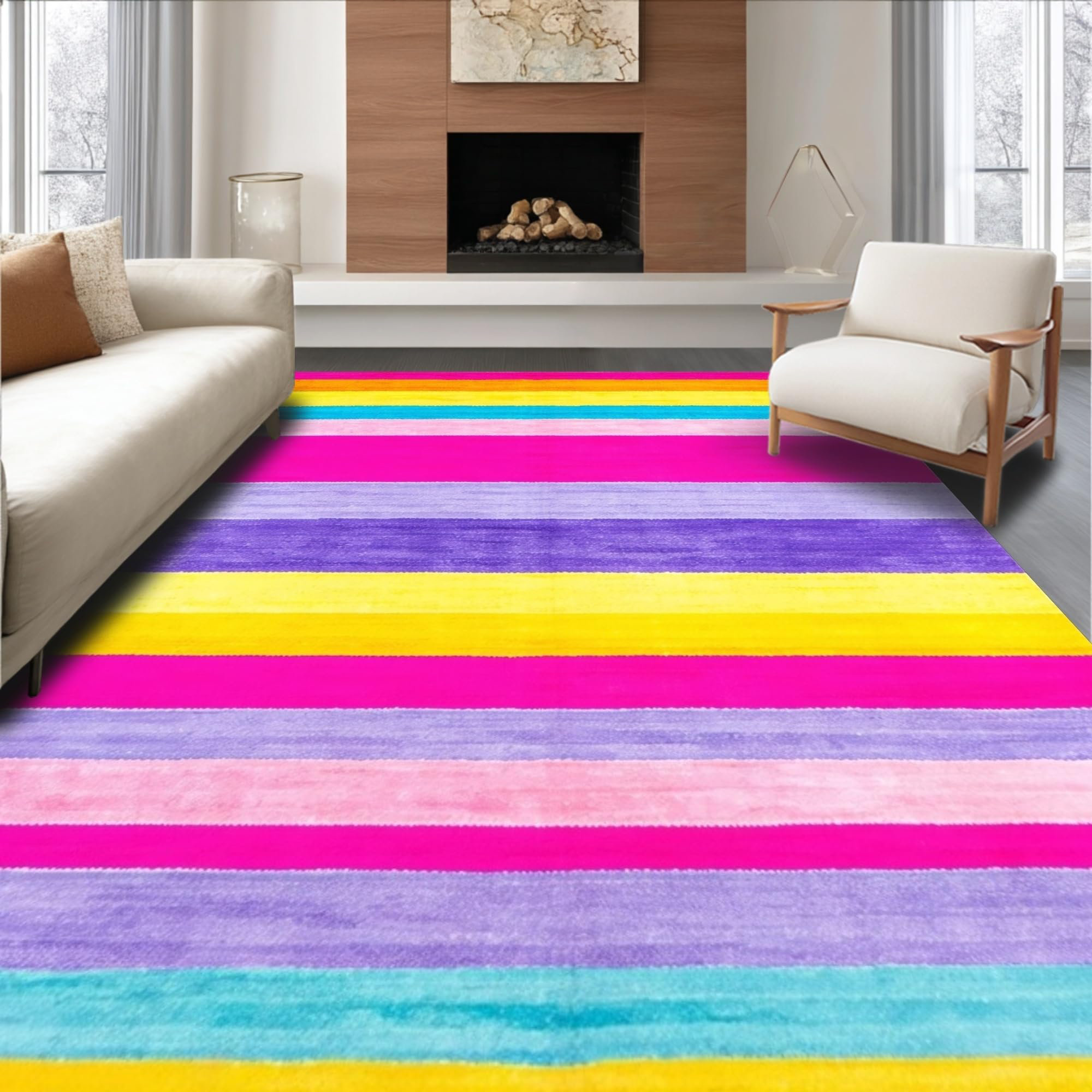 ODIKA Ultra Soft Area Rug, Non Slip, Stain Resistant, Washable Area ...