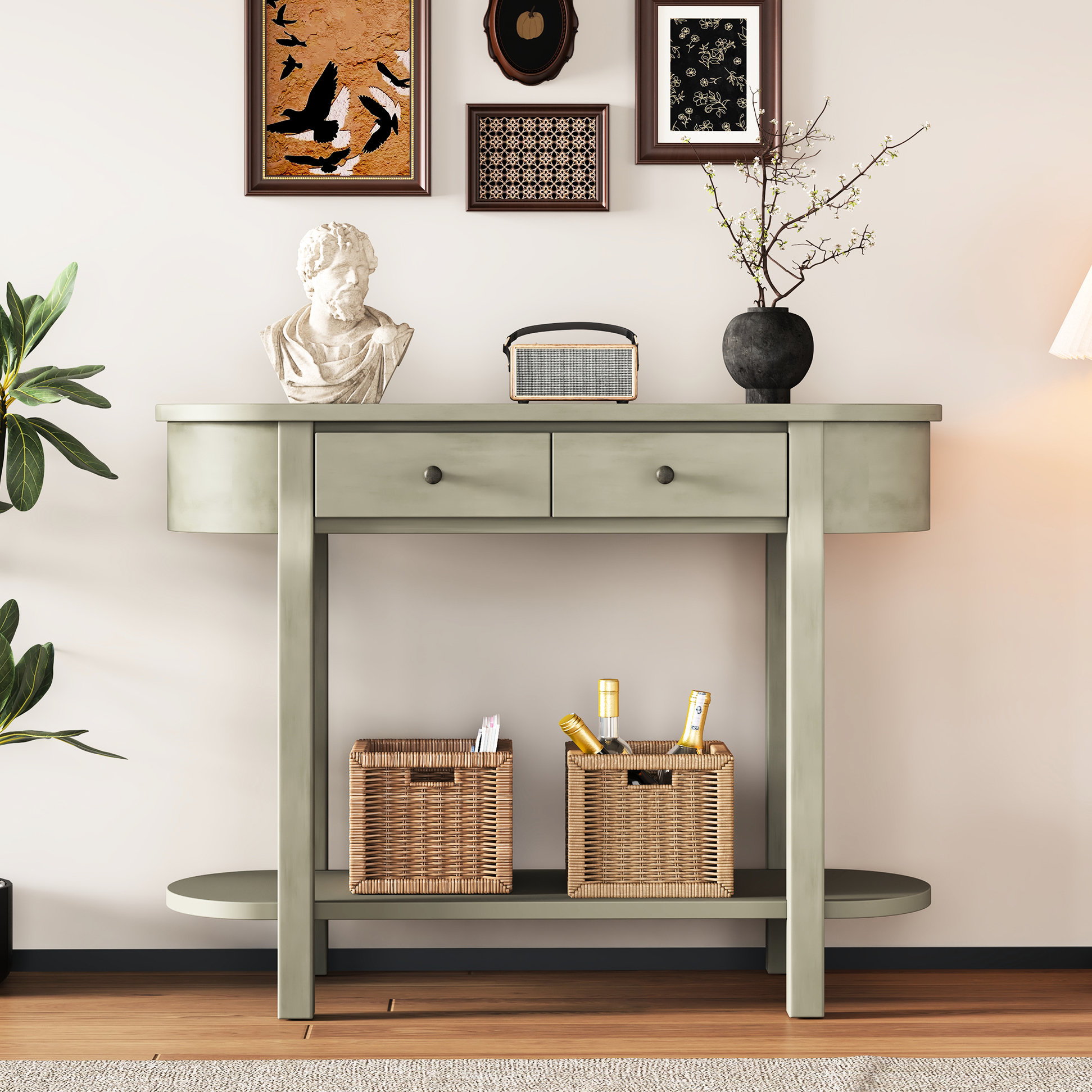 Red Barrel Studio Elegant Grey Console Table With Vintage Appeal ...