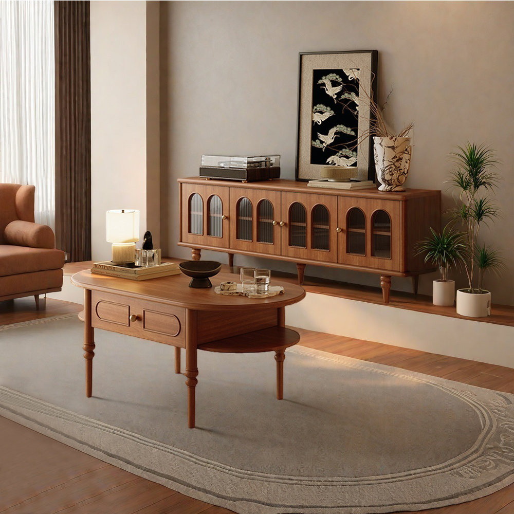 Finaewg European style TV stand paired with coffee table | Wayfair