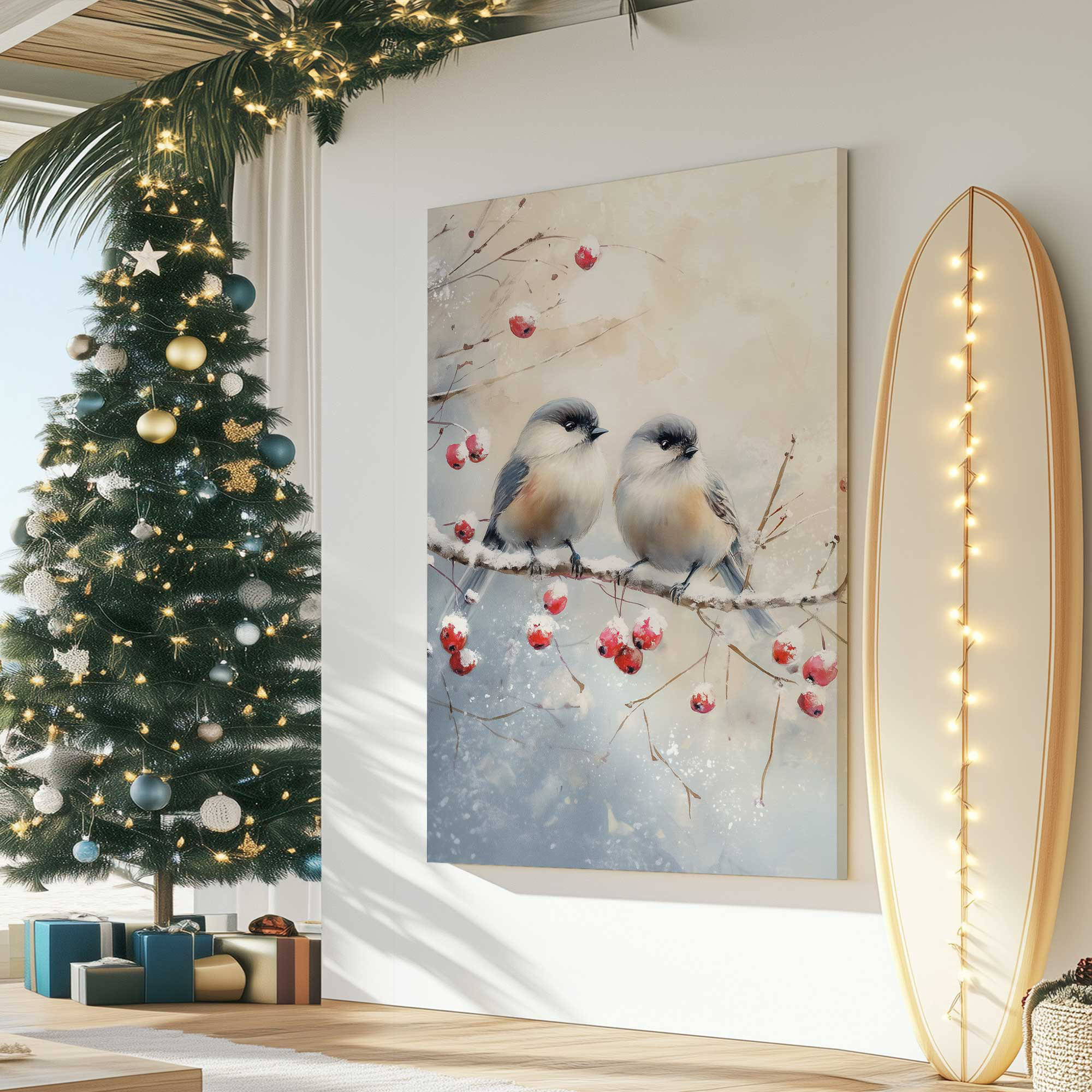 Ophelia & Co. Two Winter Songbirds Canvas Art Print | Wayfair