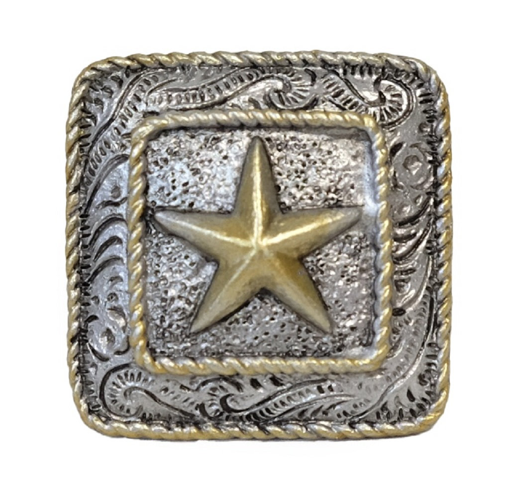 De Leon Collections Polyresin Tooled Belt Buckle With Star Drawer Pull ...