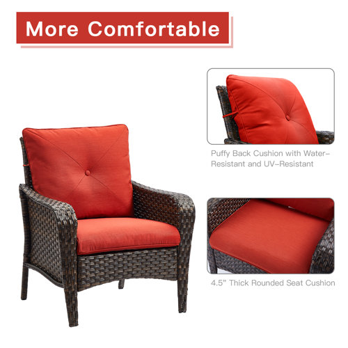 Red Barrel Studio® Patio Wicker Chairs Set Of 2 & Reviews | Wayfair