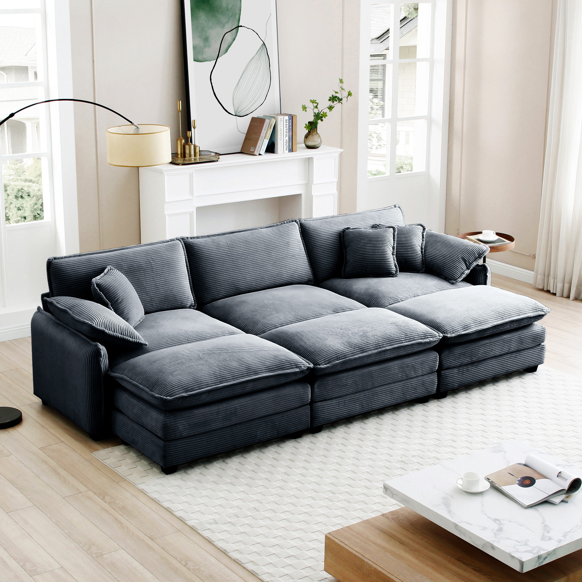 Hokku Designs Oversized Modular Cushioned Sofa | Wayfair
