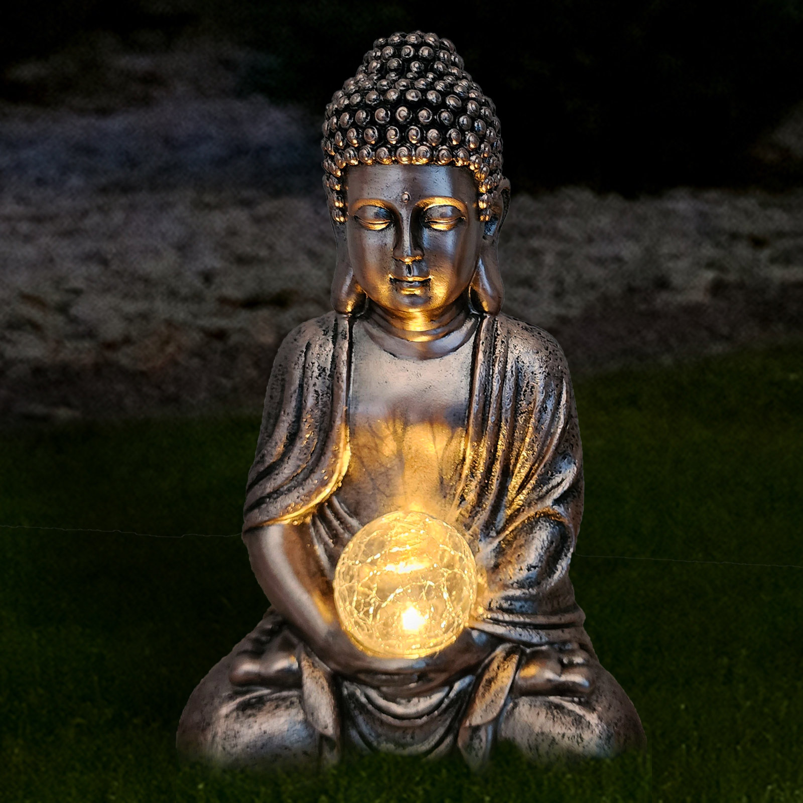 CYA-DECOR Buddha Magnesium Oxide Garden Statue with Solar Lights ...