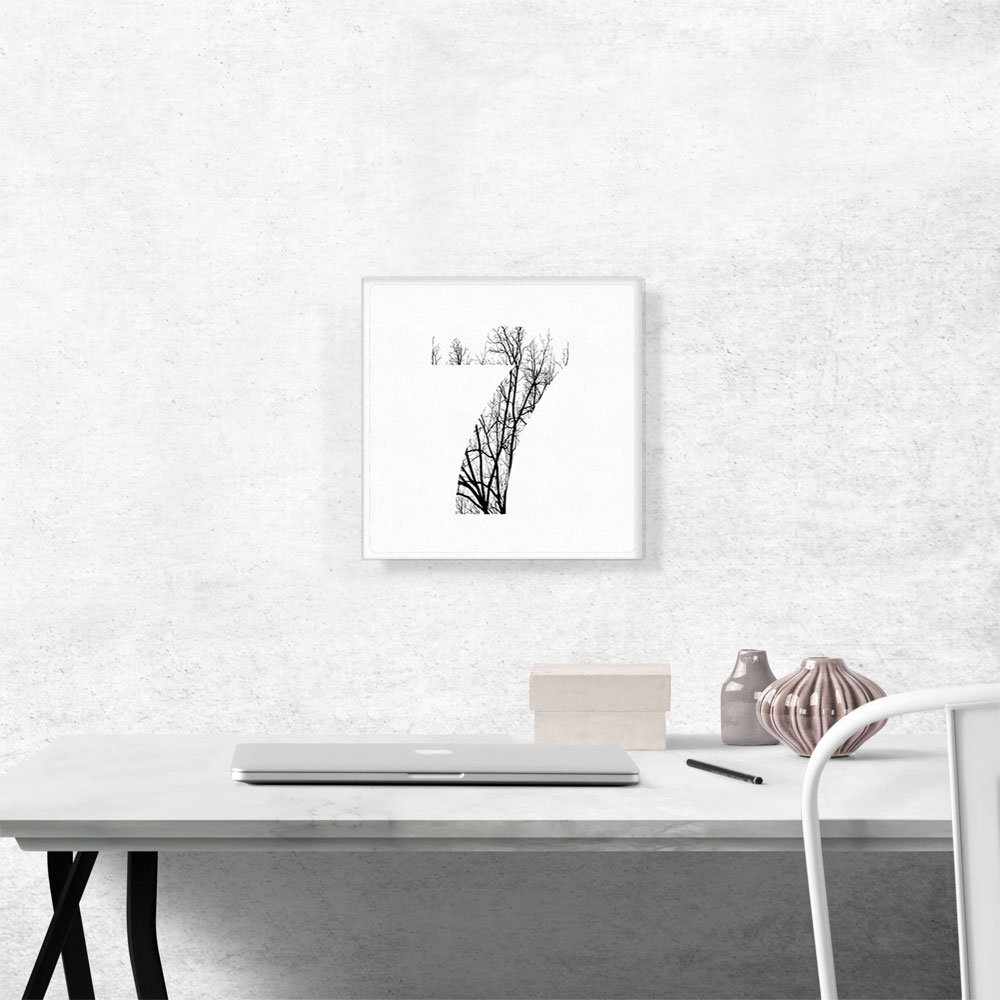 ARTCANVAS Tree Branches Alphabet Number 7 Seven Numeral - Wrapped ...