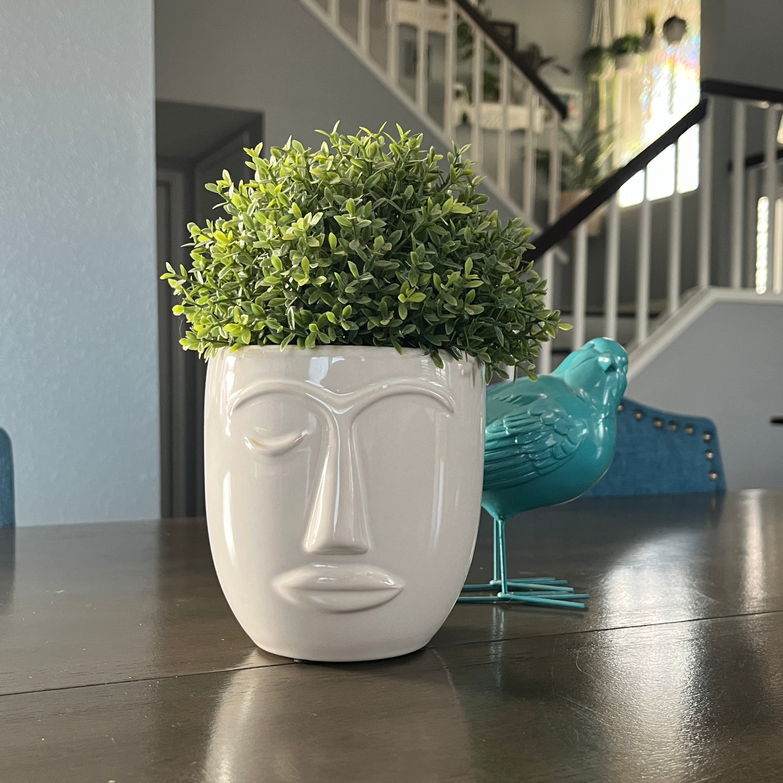 Bungalow Rose Face Planters Pots, Modern Ceramic Human Face Planter For ...