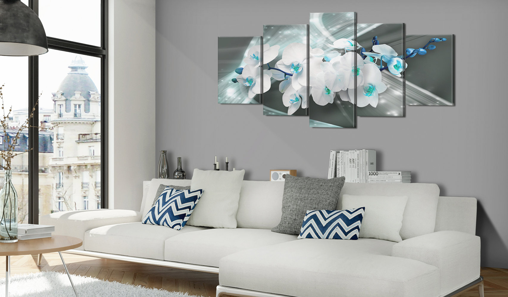East Urban Home Blue Poetry - 5 Piece Wrapped Canvas Print | Wayfair