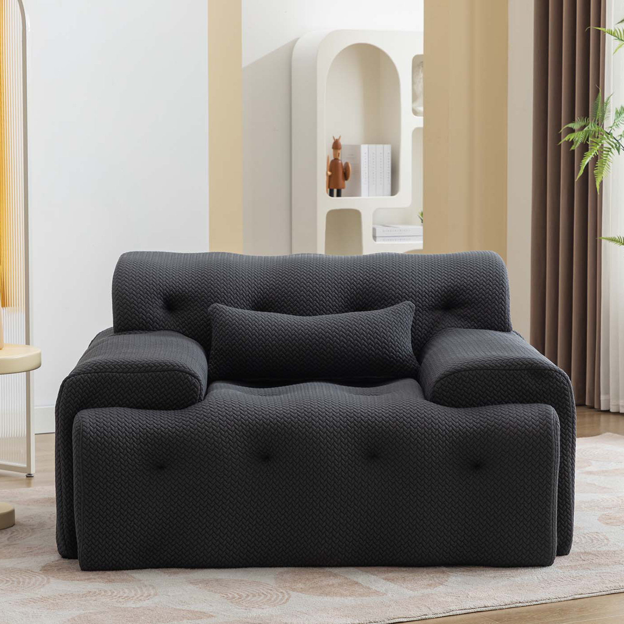 Ivy Bronx Single Seater Sofa, Pure Foam Couch for Living Room ...
