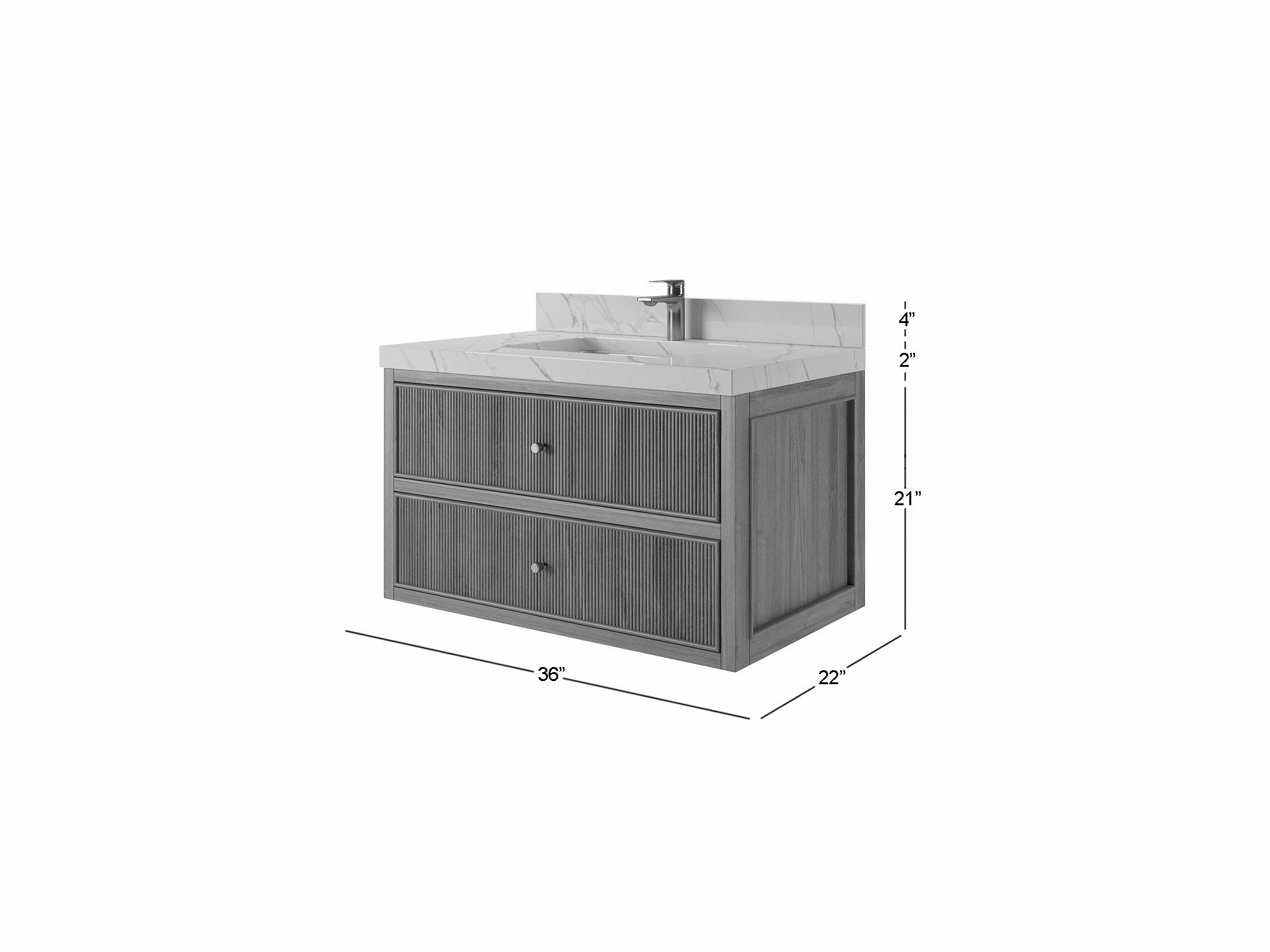 Foundry Select Vickky 36'' Single Bathroom Vanity with Quartz Top | Wayfair