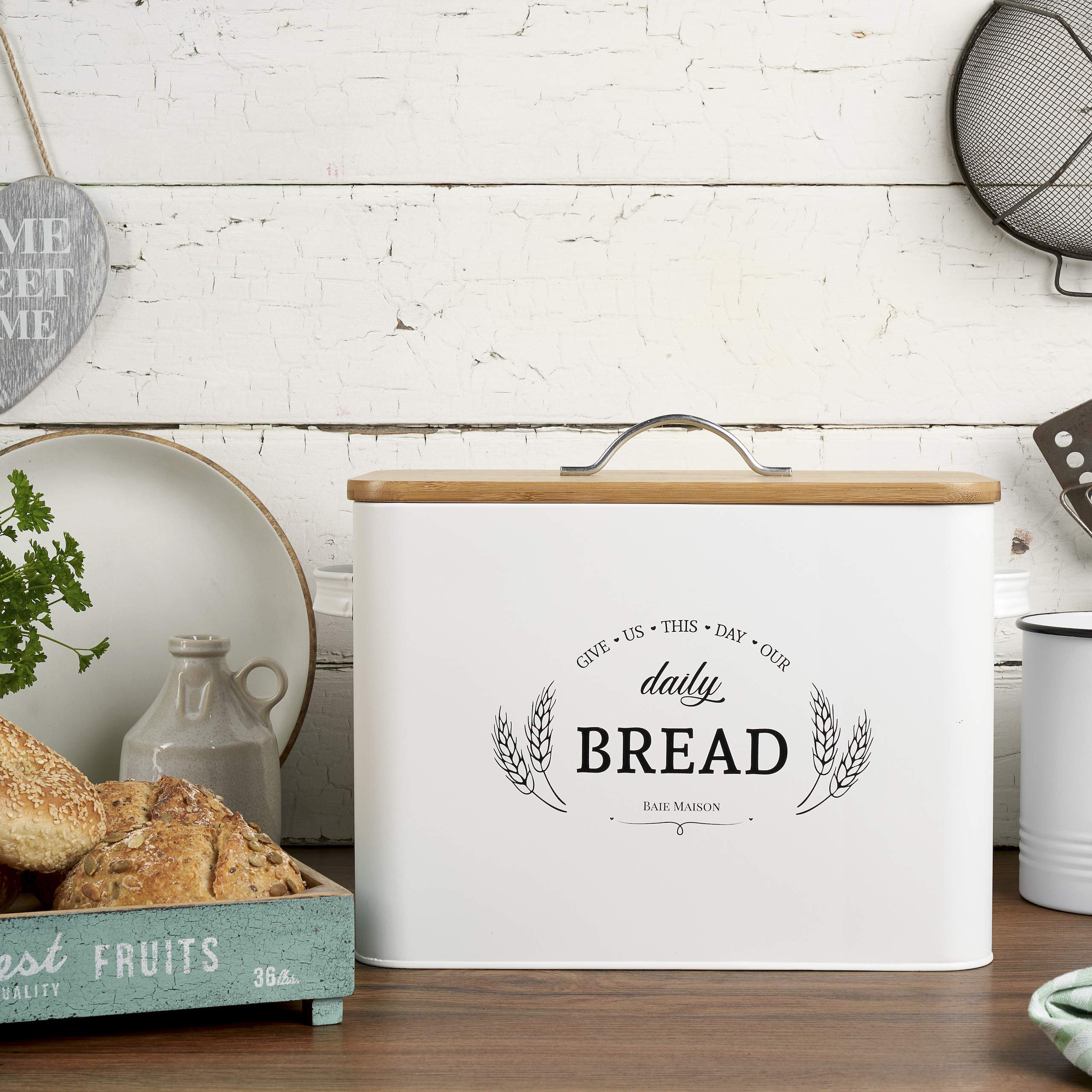 Prep & Savour White Farmhouse Bread Box | Wayfair