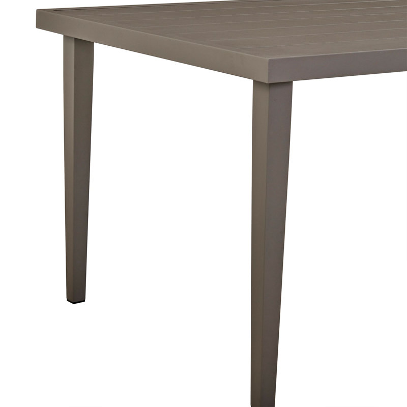 Joss & Main Grenada Outdoor Aluminum Gray Rectangle Dining Table ...