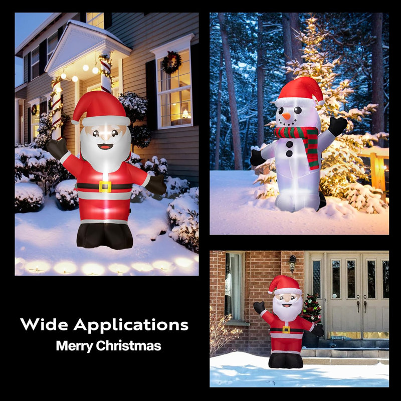The Holiday Aisle® Emila 2 in 1 Christmas Inflatable LED Lighted Santa ...