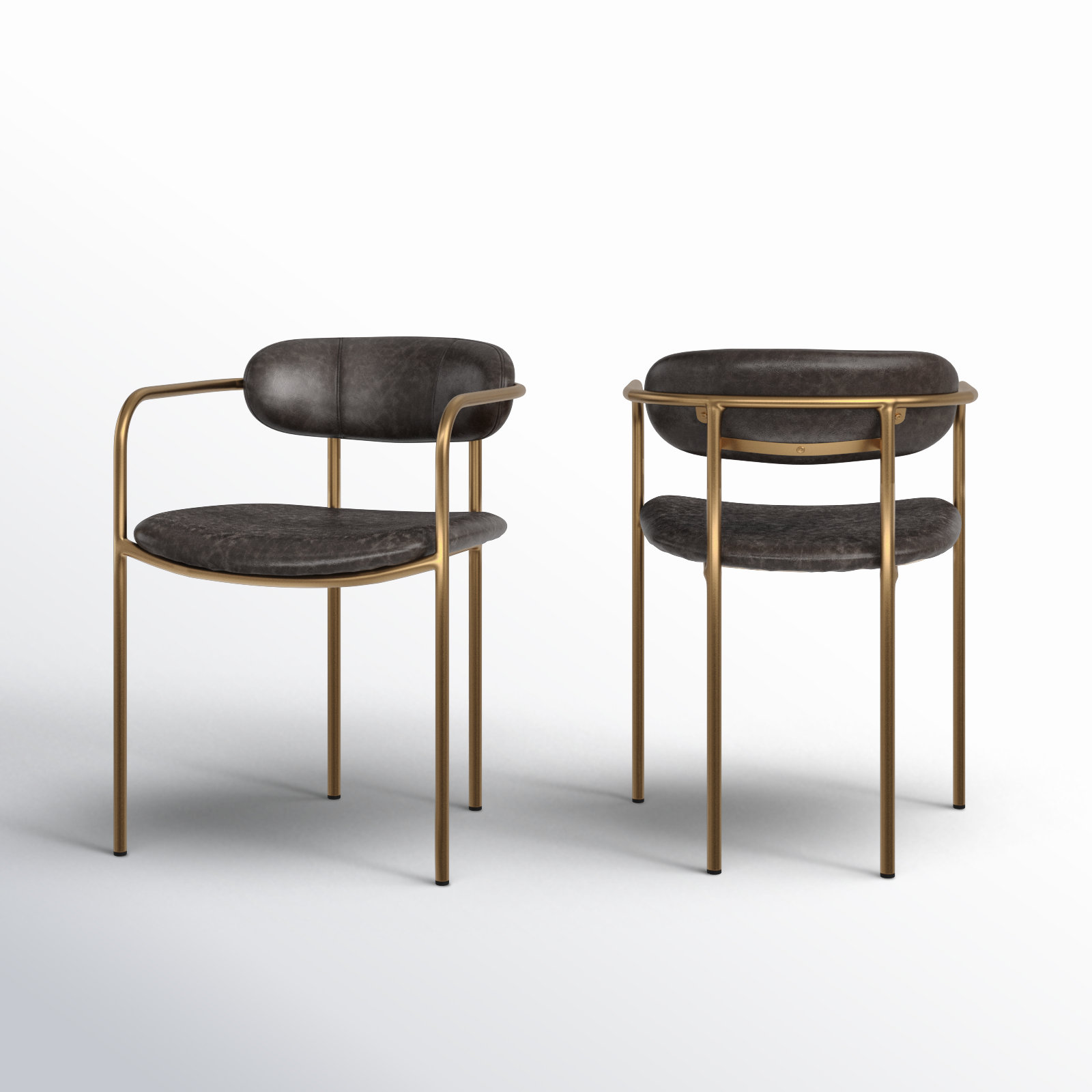 Canada Decor Parker Upholstered Metal Ladder Back Arm Chair in Brown ...