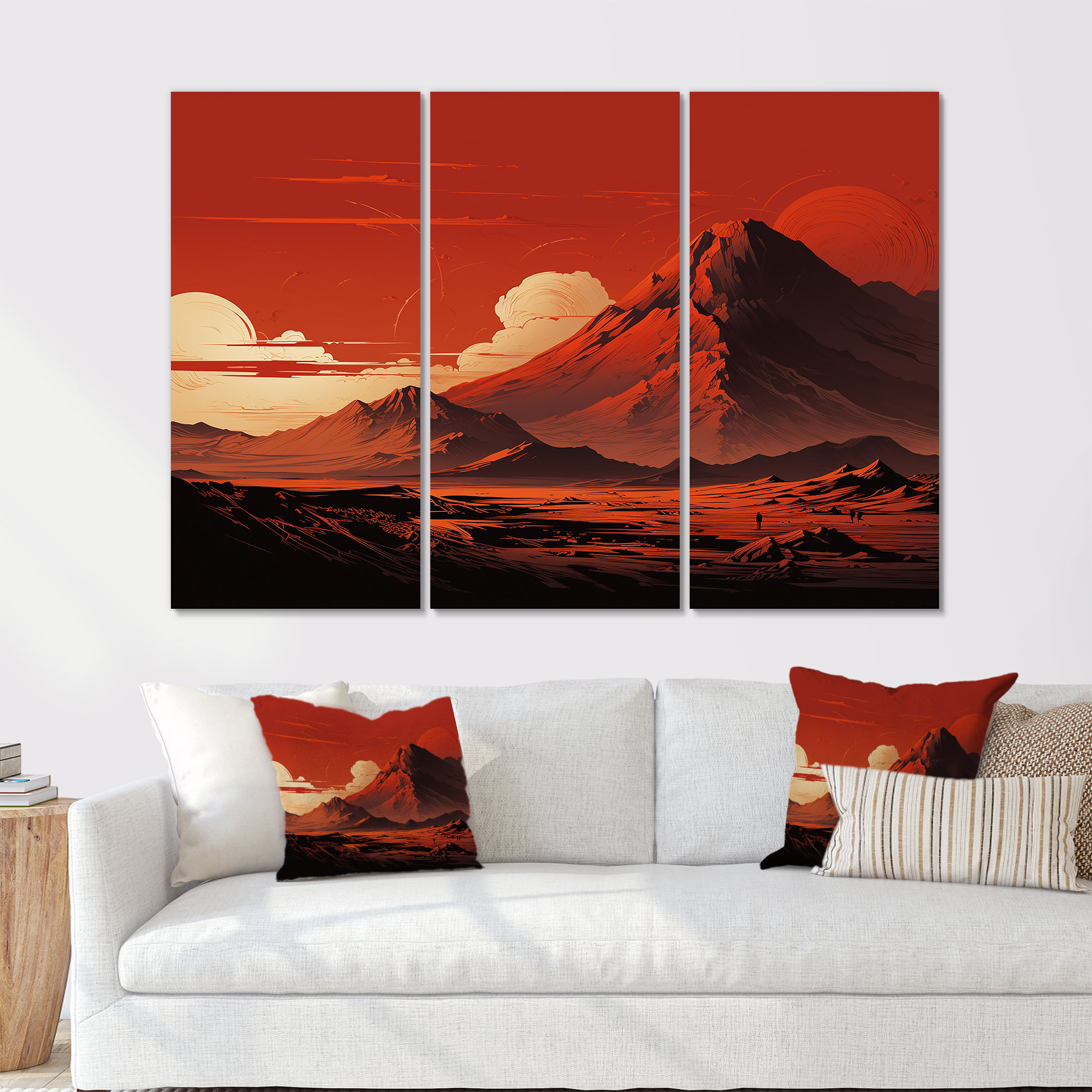 Millwood Pines Red And Grey Volcano Landscape II - Volcano Wall Decor ...