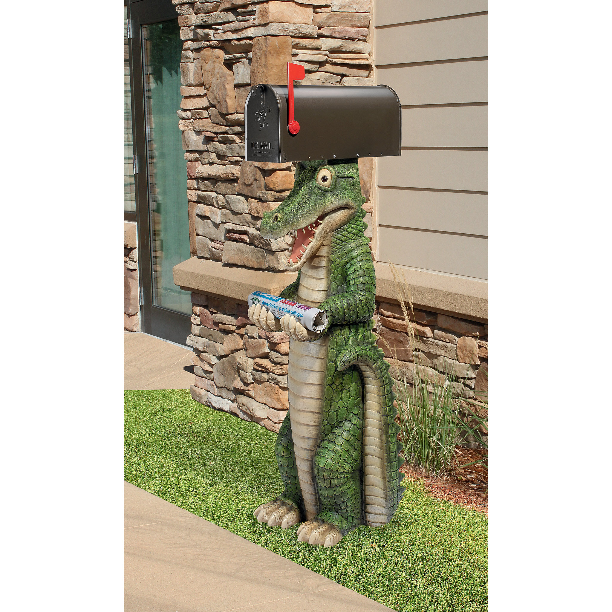 Design Toscano Postal Gator Mailbox Post Sleeve Statue & Reviews ...