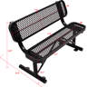 17 Stories Heavy Metal Bench With - For Various Outdoor Areas Black 48 ...