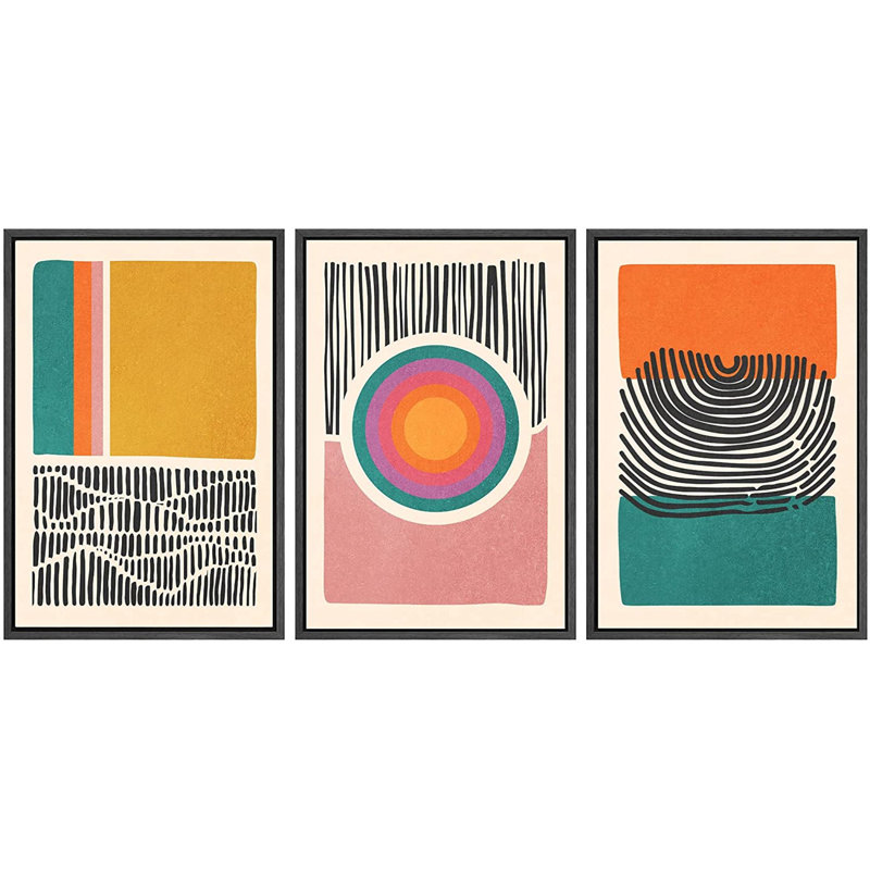 IDEA4WALL Abstract Vibrant Color Blocks Mid-Century Multicolor Color ...