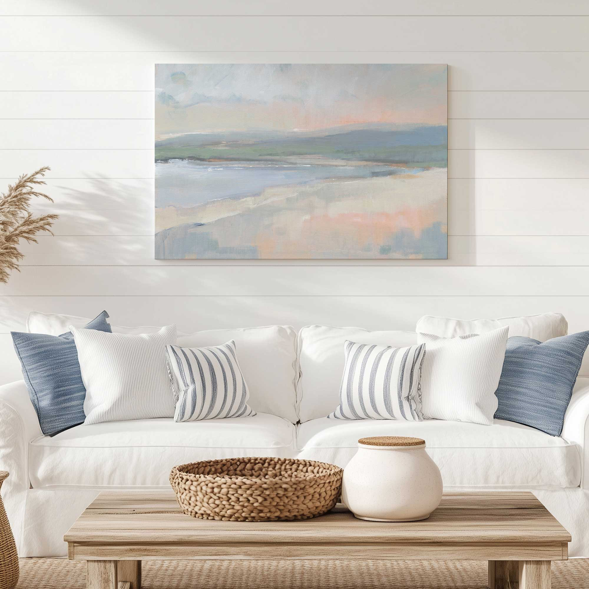 Highland Dunes Hazy Beach at Dawn I Canvas Print | Wayfair