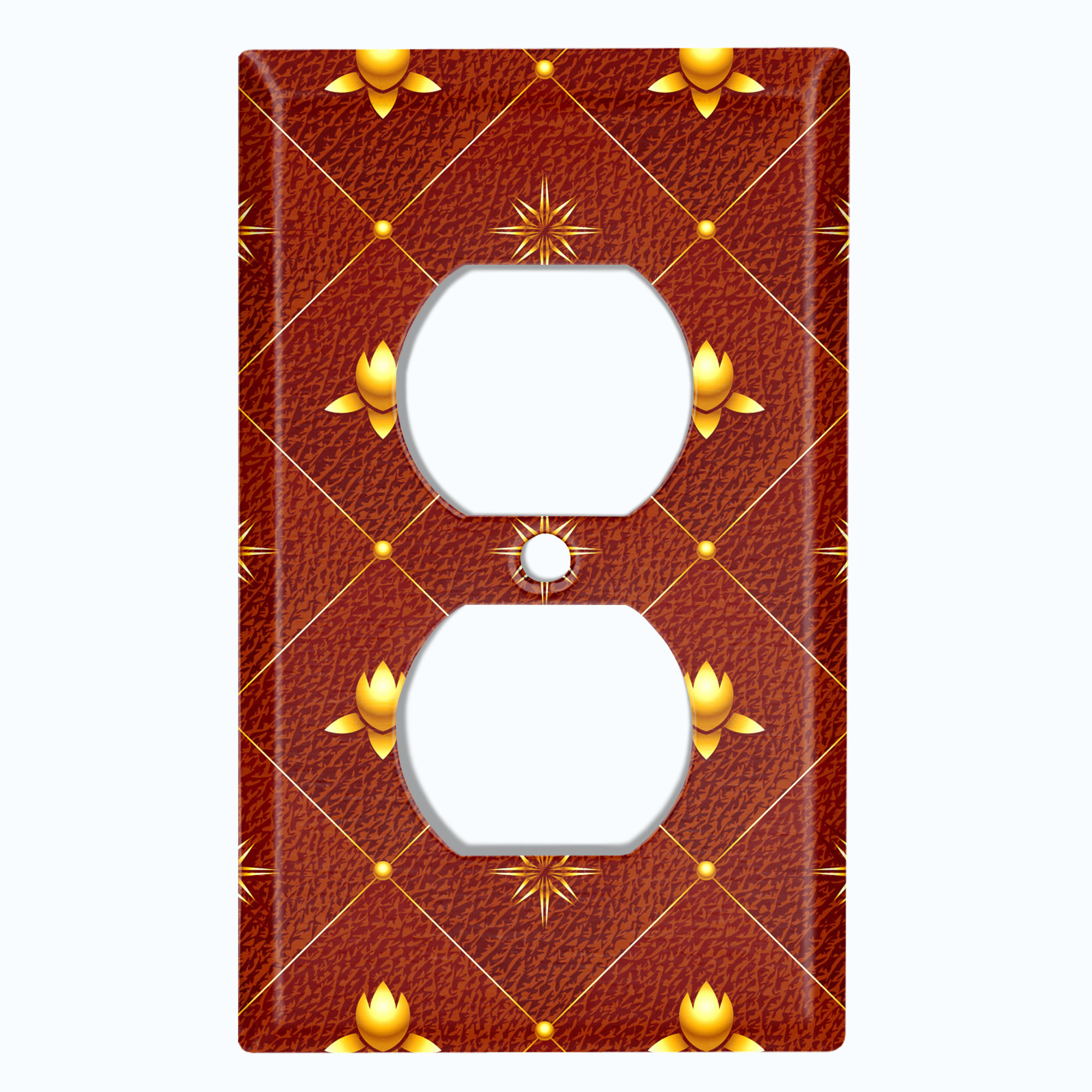 WorldAcc Metal Light Switch Plate Outlet Cover (Red Yellow Wallpaper ...