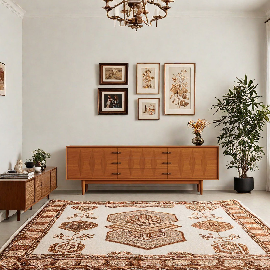 Corrigan Studio® Solid Wood Frame TV Stand with Adjustable Shelves ...