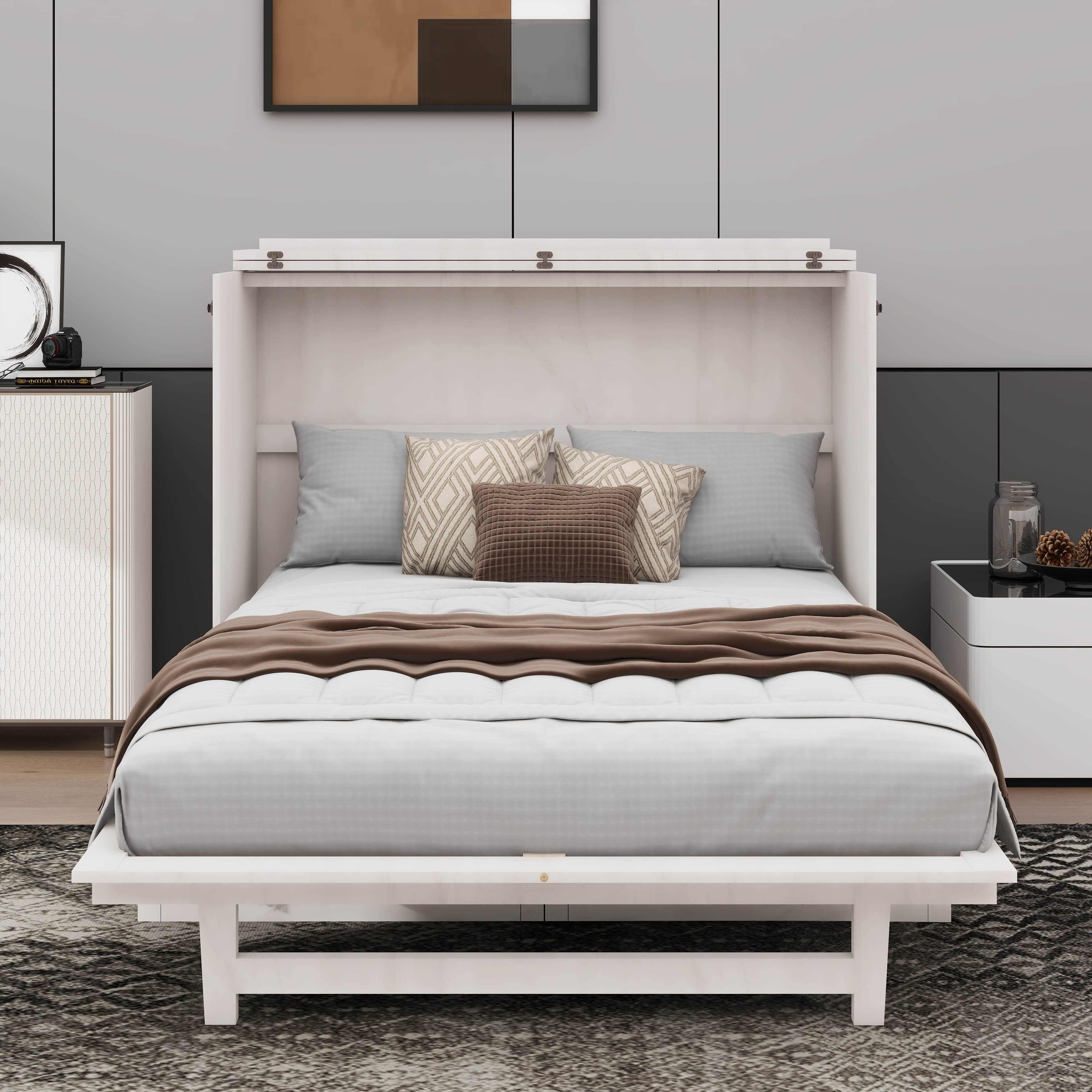 Kunpeng A Murphy Bed Featuring Spacious Drawers And Convenient USB ...