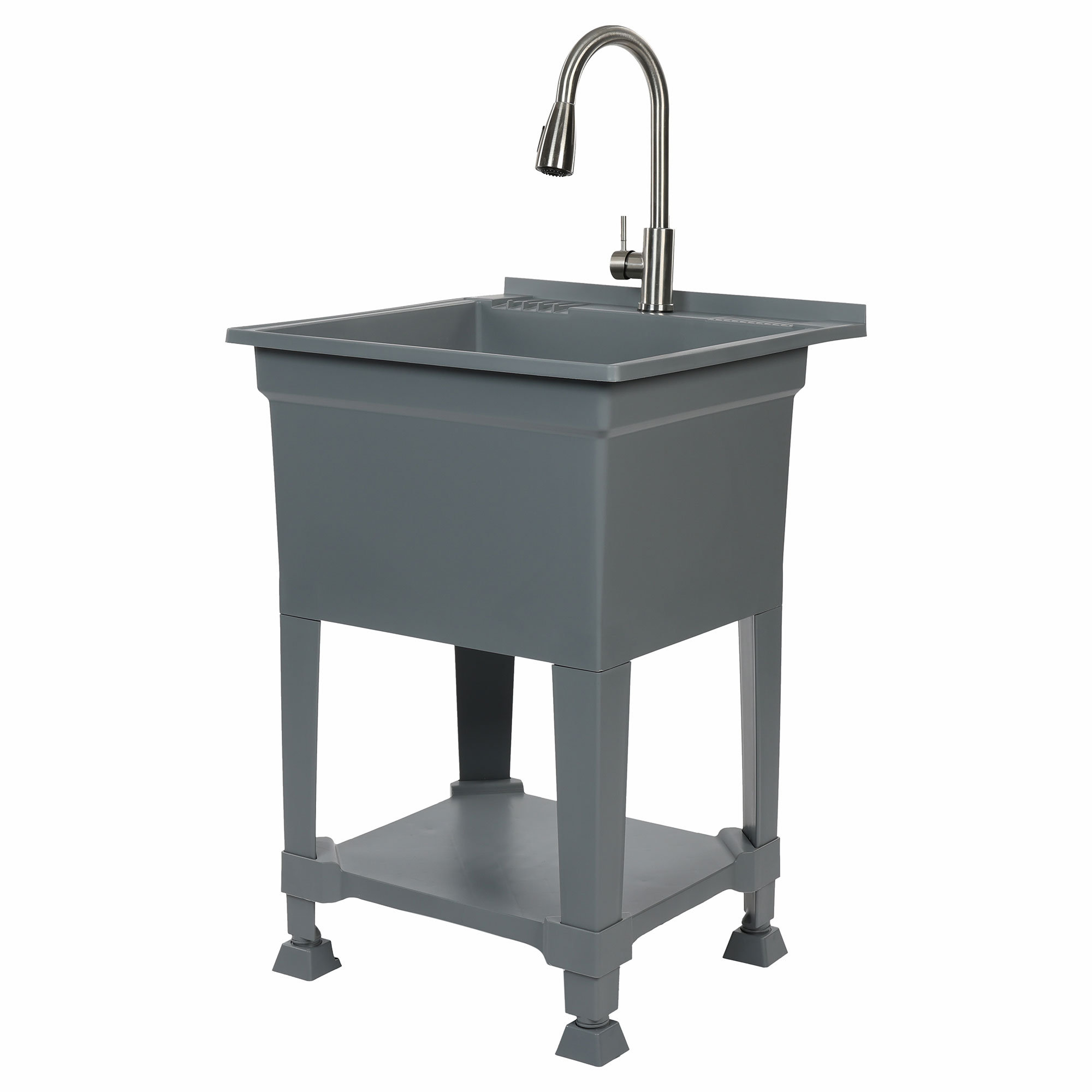 UTILITYSINKS Plastic 24" Compact Workshop Freestanding Laundry Sink ...