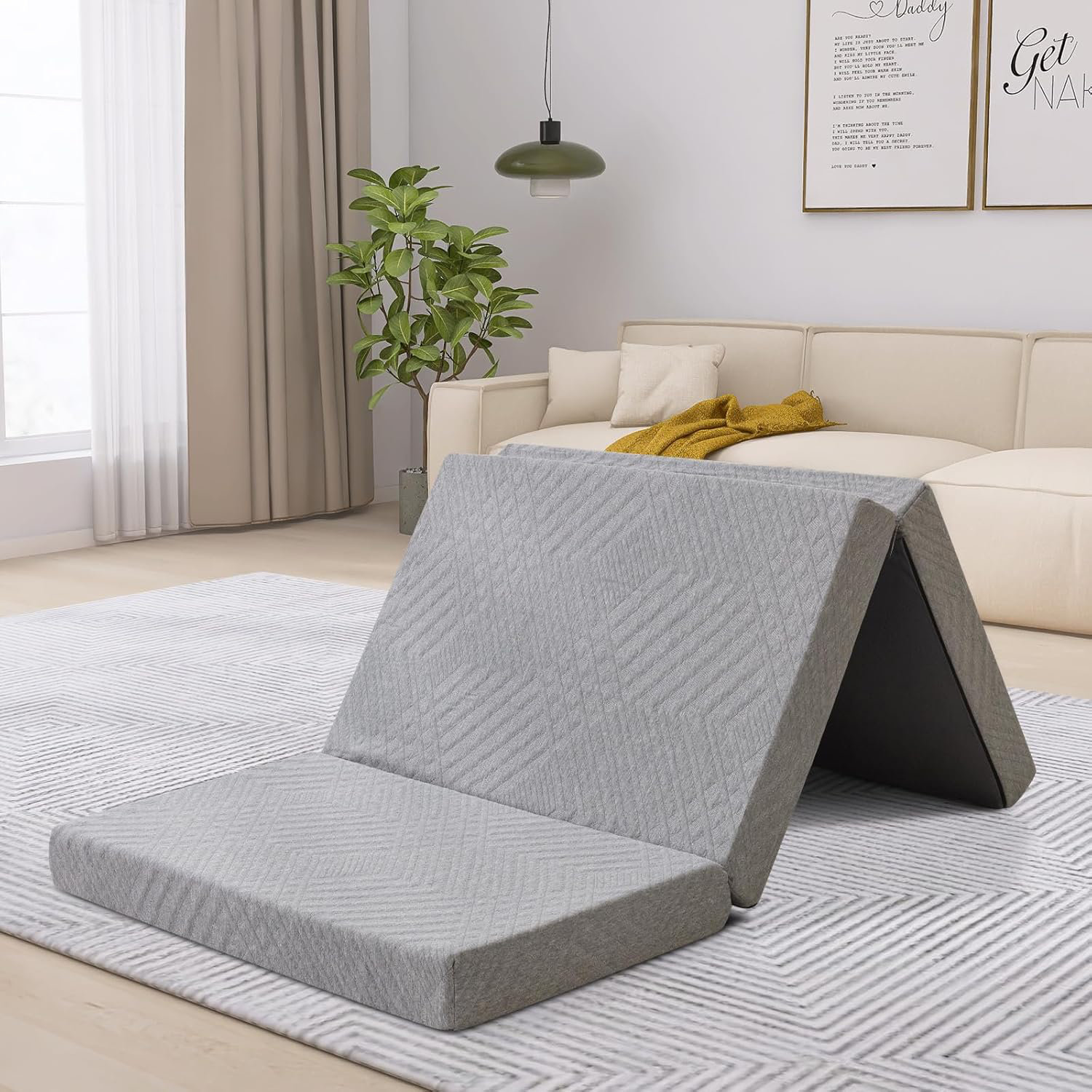 Alwyn Home Folding Mattress 3 Inch, Single Tri Folding Memory Foam ...
