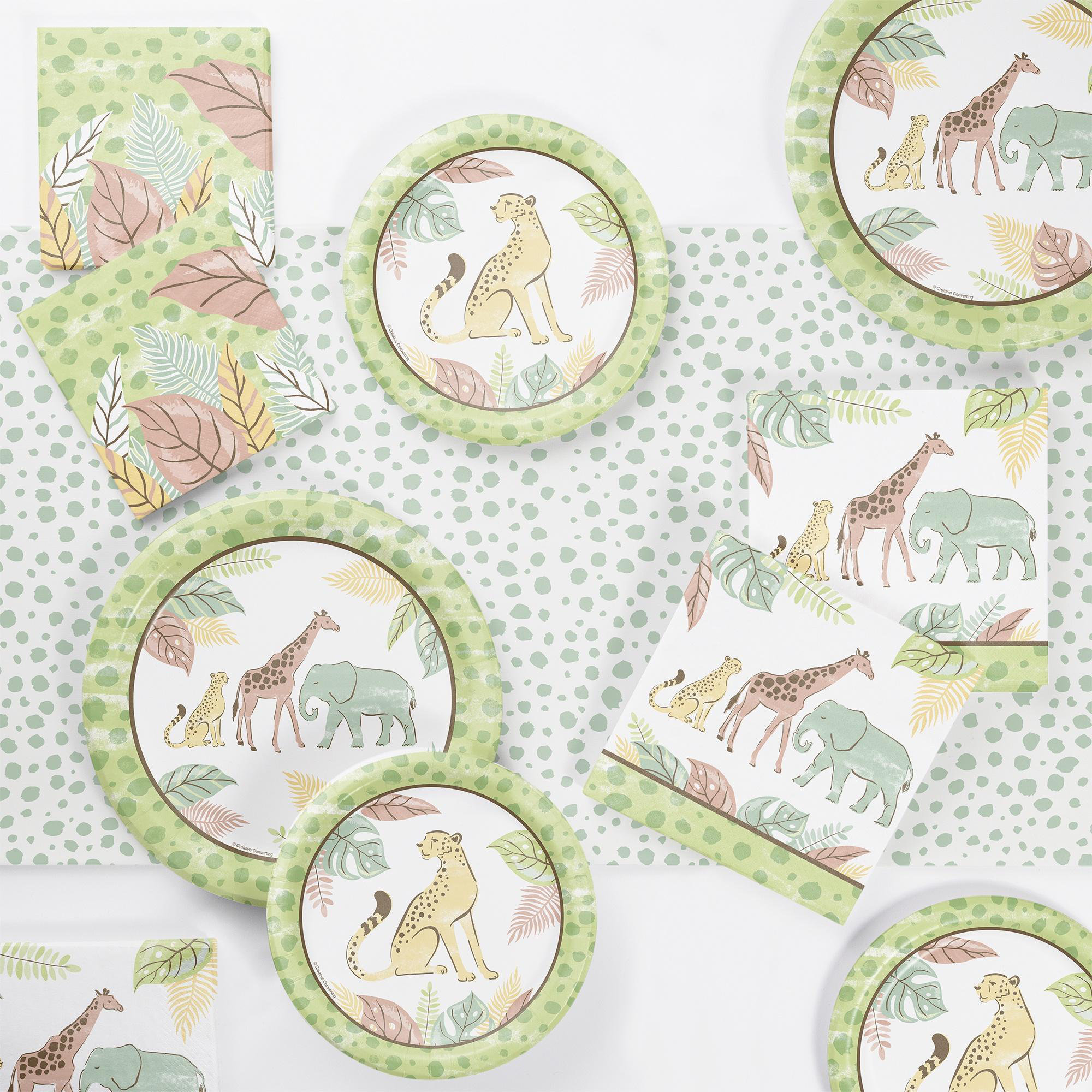 Creative Converting Safari Baby Animal Tableware Set, Serves 8. | Wayfair