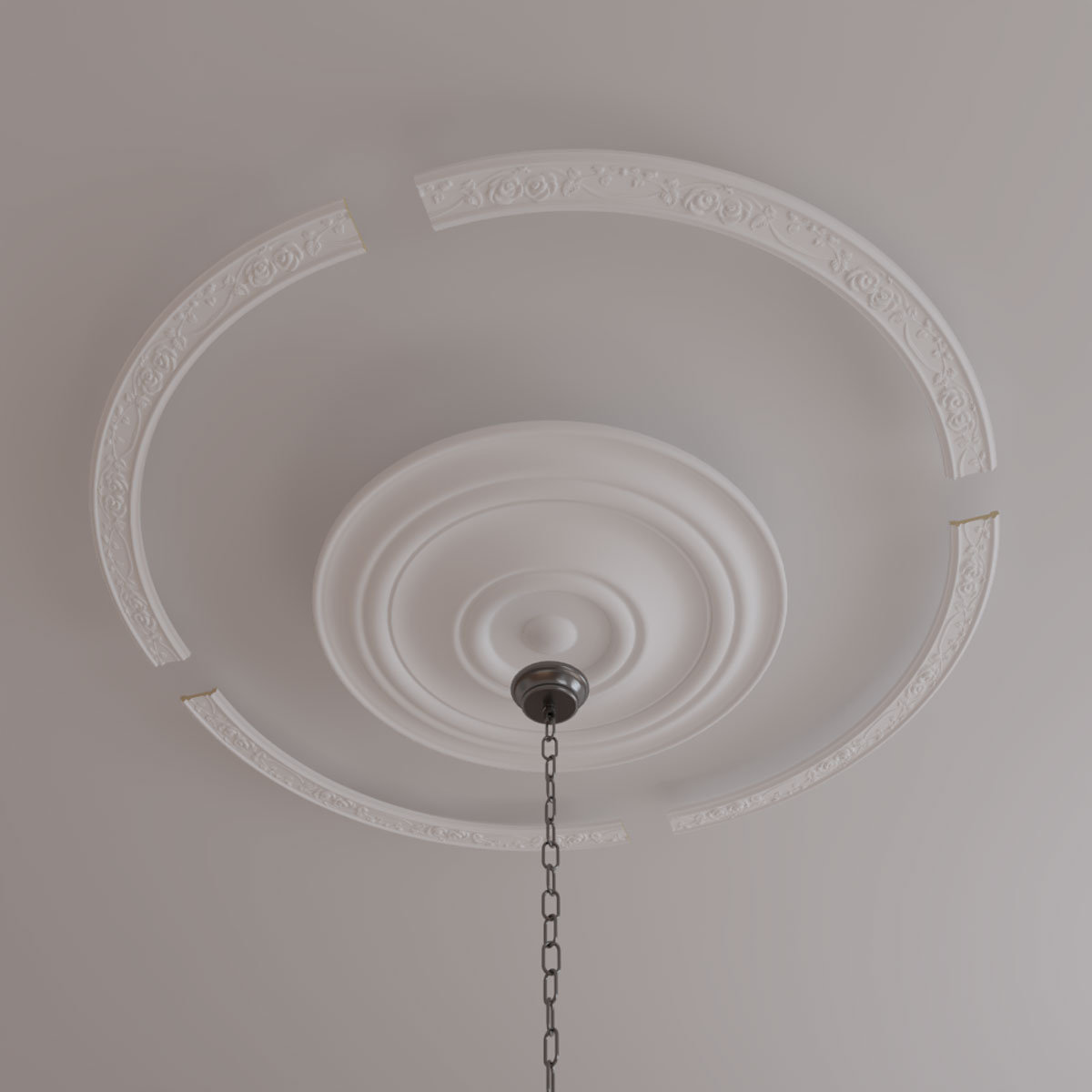 Ekena Millwork 55 3/4"OD x 52 1/4"ID x 3 1/4"W x 3/4"P Flower Ceiling ...