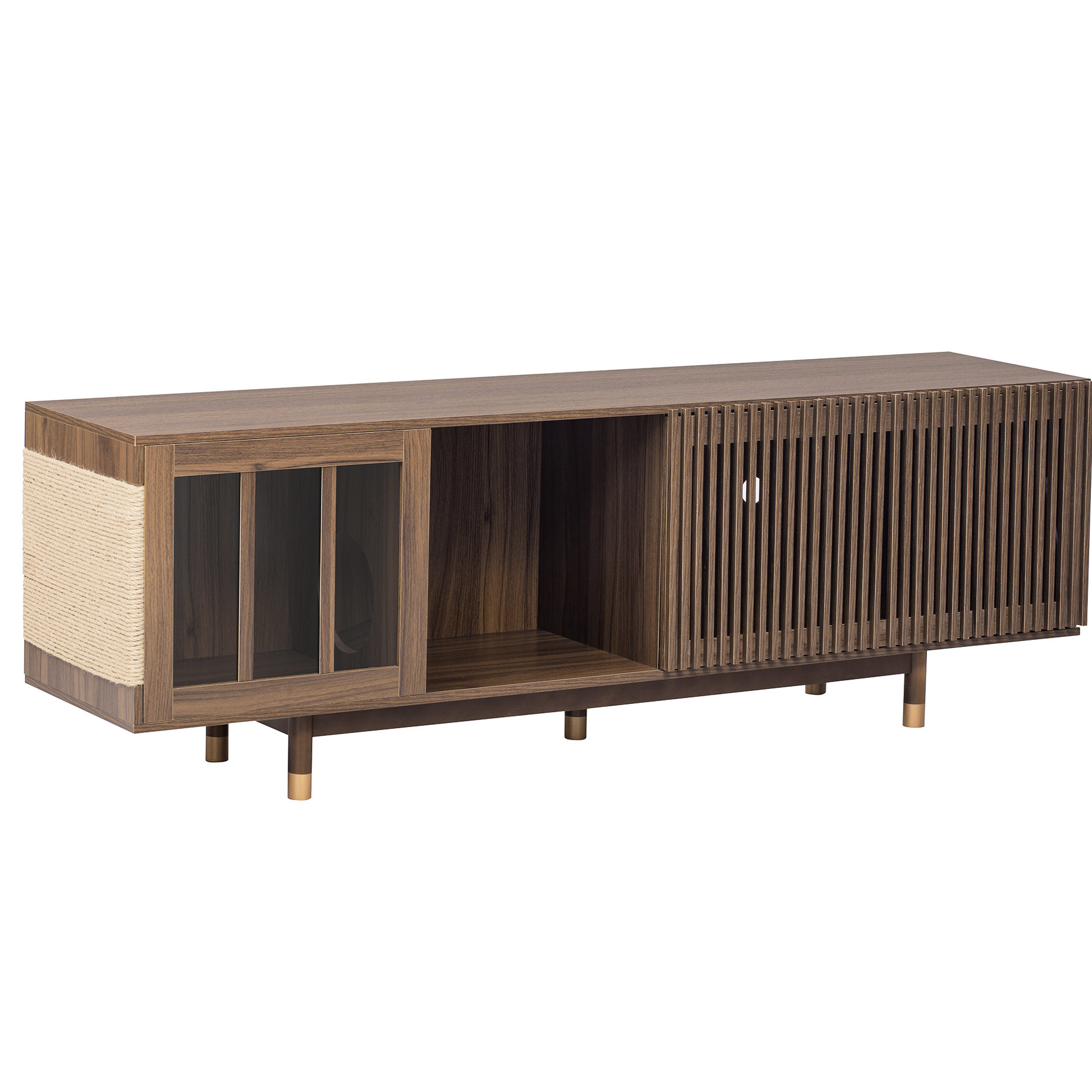 Corrigan Studio® Walnut Mid-century Modern Entertainment Stand With ...