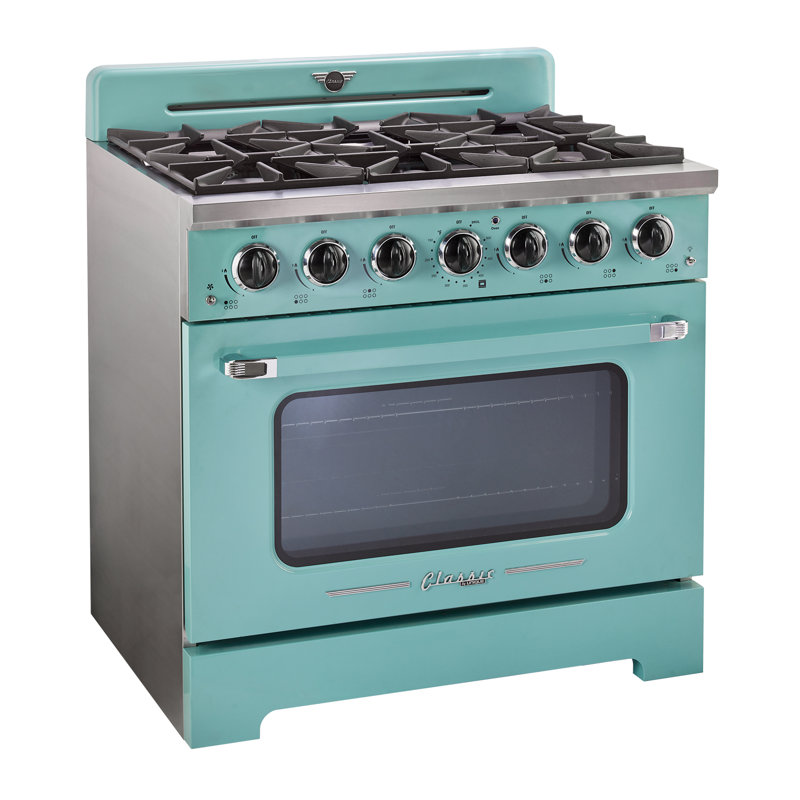Unique Classic Retro 36" 6-Burner 5.2 cu. ft. Freestanding Gas Range ...