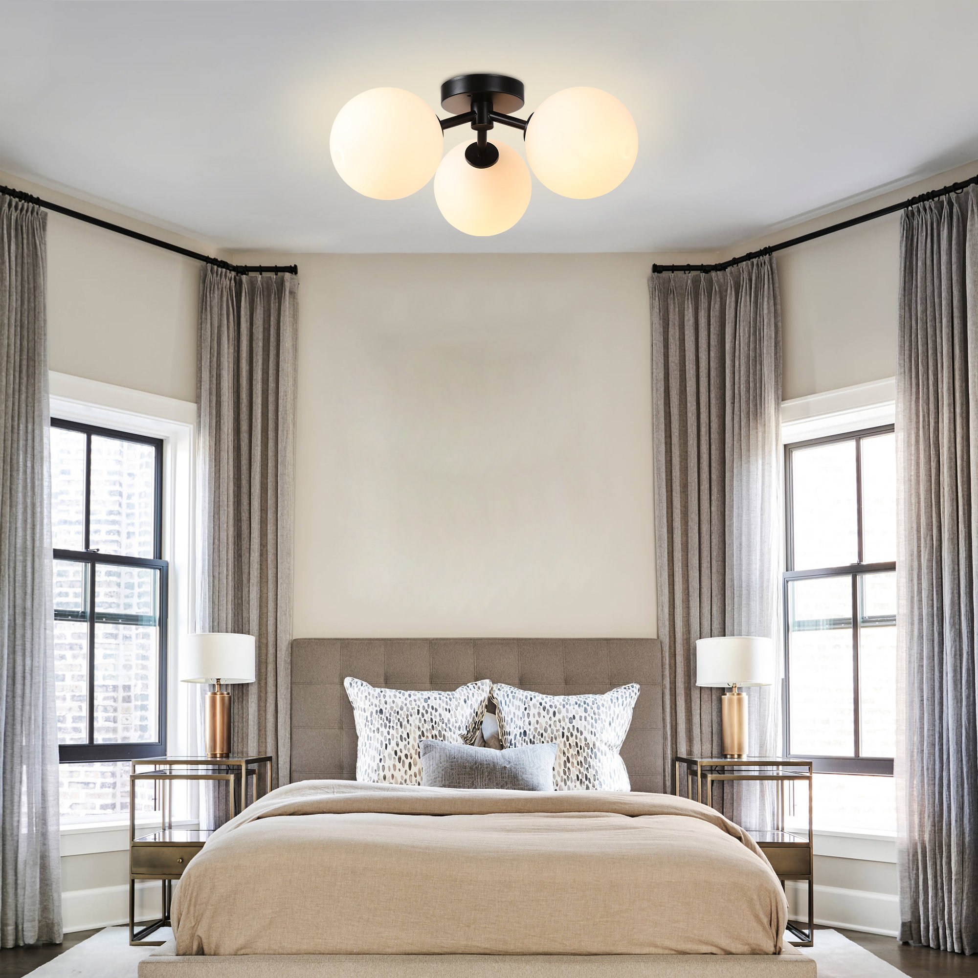 Corrigan Studio Britany 3-light 15" Semi Flush Mount & Reviews ...