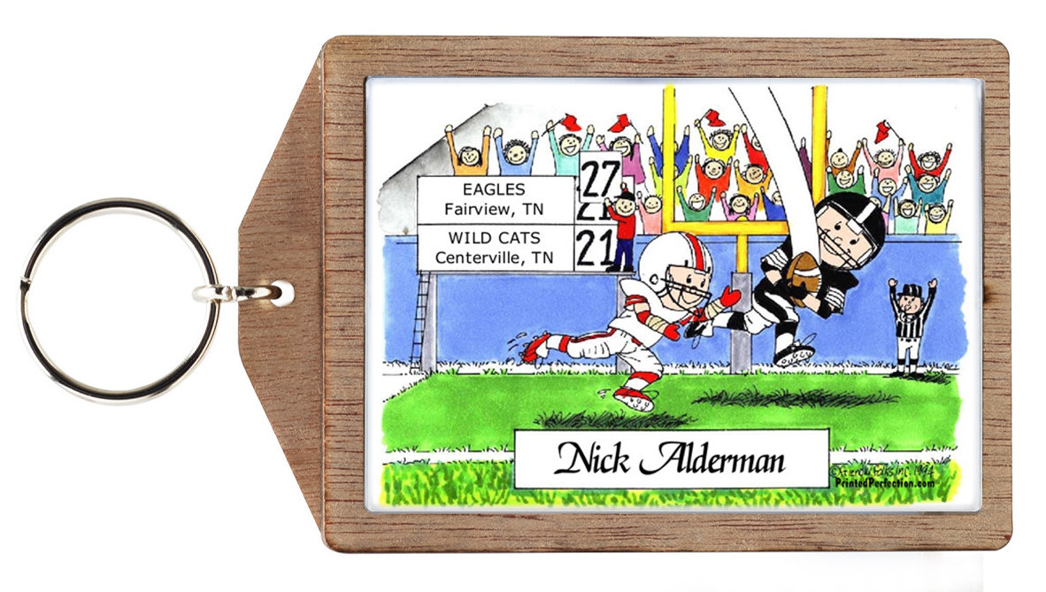 Printed Perfection Personalized Football Player Key Chain | Wayfair