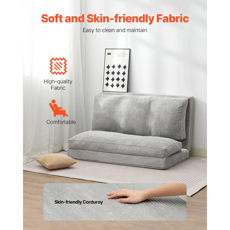 Ebern Designs Folding Sofa Bed Foldable Couch Bed with Washable Cover ...