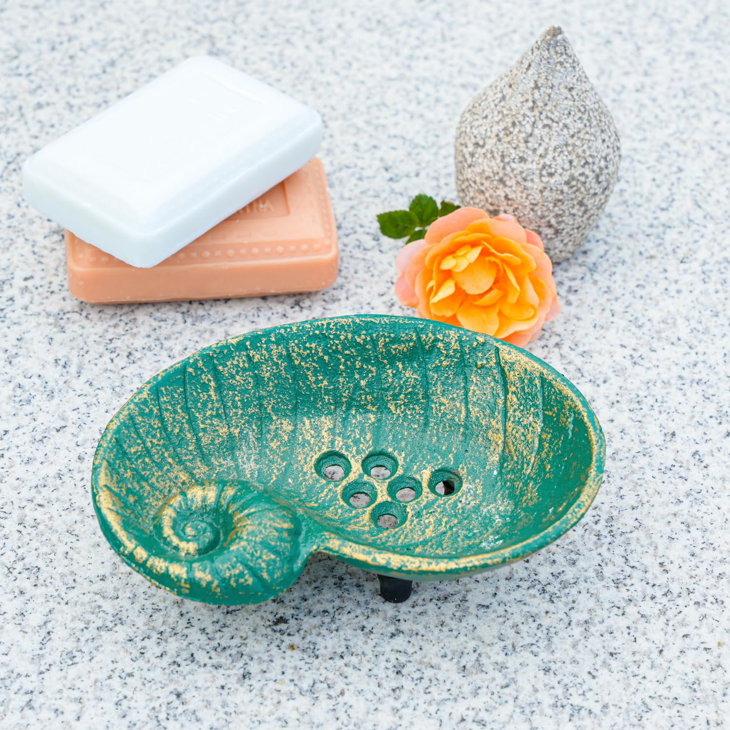 Breakwater Bay Heavy Duty Cute Shell Shape Cast Iron Soap Holder ...
