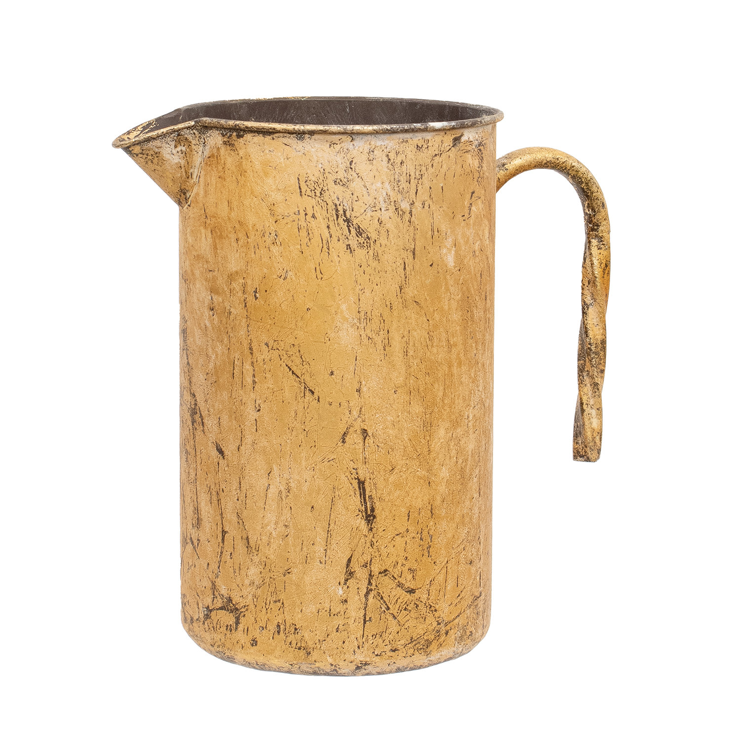 Ophelia & Co. Distressed Golden Metal Pitcher | Wayfair