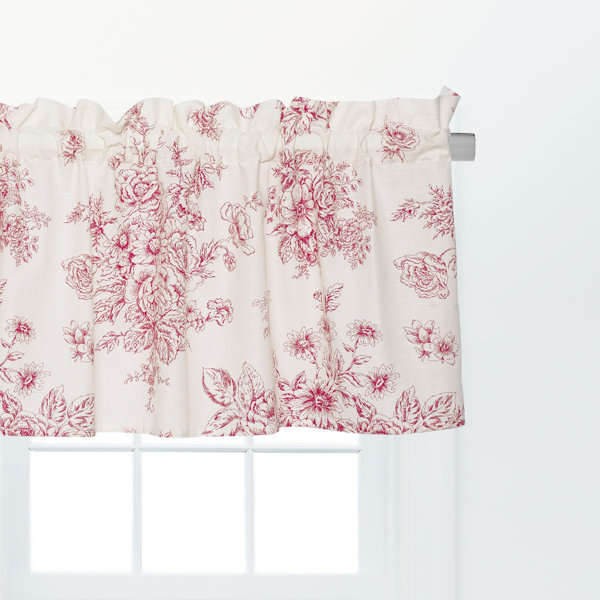 C&F Home Nelly Red Toile Cotton Valance Window Treatment Set Of 2 | Wayfair