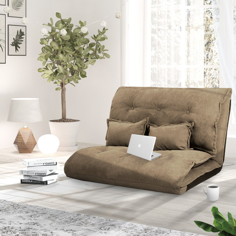 Hokku Designs Full 63'' Upholstered Cushion Convertible Back Futon ...