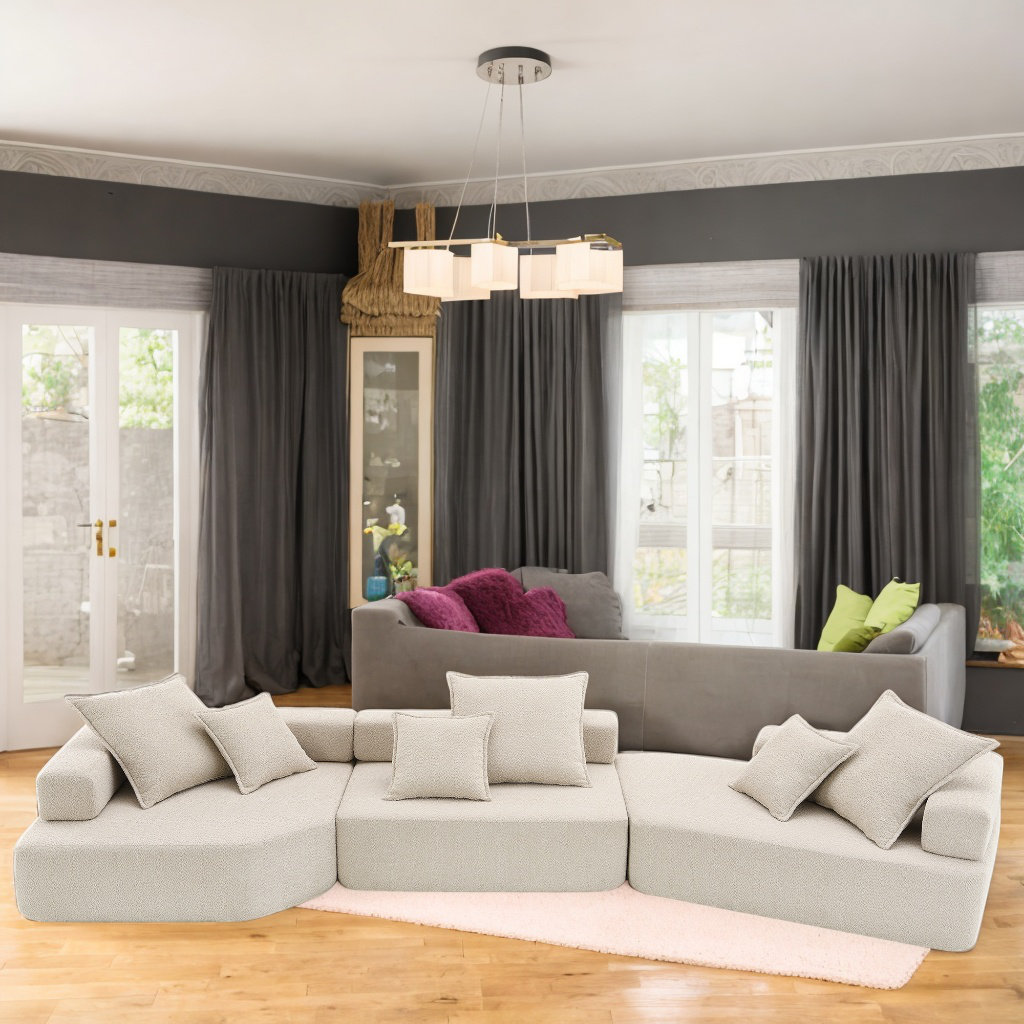 Brayden Studio Luxury Oversized Modular Boucle Sofa Set, Convertible ...